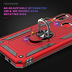 DuoLide for Huawei Y9 2019 / Enjoy 9 Plus Case （Not for Y9 Prime 2019） with Tempered Glass Screen Protector,Hybrid Heavy Duty Dual Layer Anti-Scratch Shockproof Defender Kickstand Case, Black