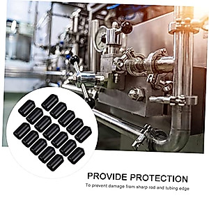 ULTECHNOVO 200pcs Protective Cap Screw Caps End Caps for Tubing Thread Protector Caps Bolt End Caps Pipe Thread Protector Screws Protector Cover Plug Protector Safety Cover Black PVC