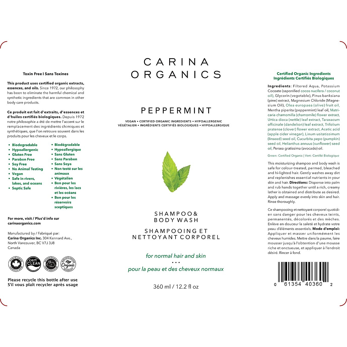 Carina Organics Peppermint Cooling Scalp Stimulating Conditioner