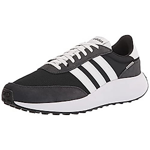 adidas Men's 70s Running Shoe, Black/White/Carbon, 10.5