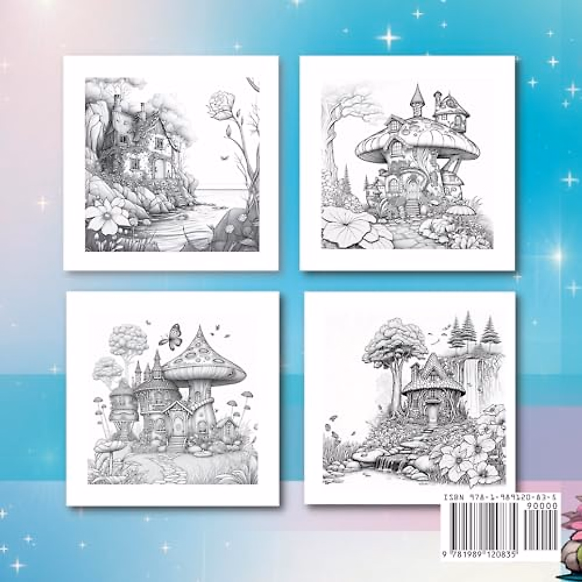 Fantasy Coloring Book for Women: Magical Fairy Homes Featuring Whimsical Designs With Black Line and Grayscale Images for Adults, Teens Mindfulness ... Stress Relief (Fantasy Fairy Books For Women)