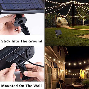 SUNTHIN Solar String Lights Outdoor, 97ft Solar Patio Lights with 48 Shatterproof G40 LED Bulbs, Waterproof Solar Powered Outdoor Lights for for Garden, Backyard, Porch, Deck, Pergola, Camping, Party