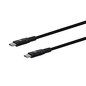 Monoprice USB C to USB C 2.0 Cable - 1.5 Feet - Black | Fast Charging, High Speed, Up to 3A/60W, Type C, Compatible with iPhone/iPad/MacBook/Samsung Galaxy and More - Wrap Series- Pack of 1