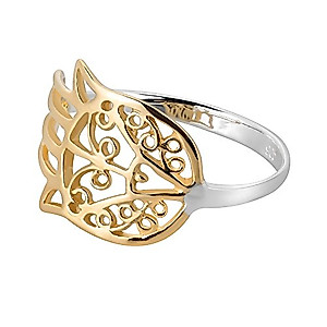AeraVida Hamsa Hand of Protection Gold Plated Silver Ring (6)