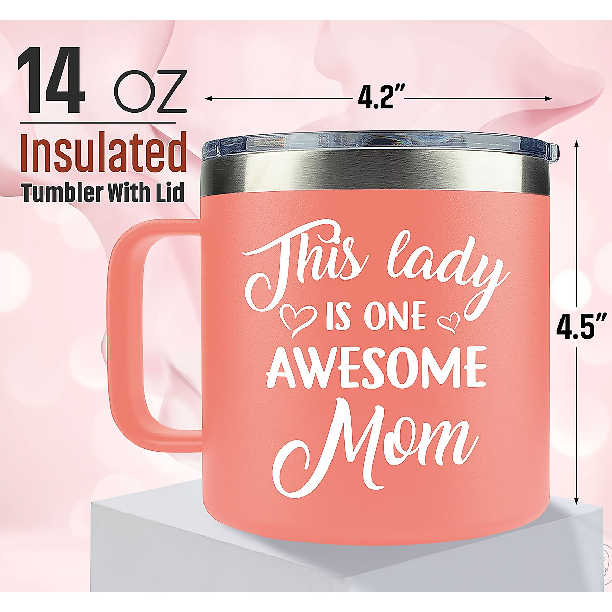 ZAZIKE Mothers Day Gifts for Mom, Women, Wife - Mothers Day Gifts from Daughter, Son - Gifts for Mom from Daughter, Son, Kids - Mom Gifts, Birthday Gifts for Mom, Mom Birthday Gifts, Mom Mug 14 Oz
