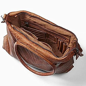 Latico Leathers Dalton Handbag Tote in Black - Made From 100% Genuine Authentic Leather Handcrafted by Artisans