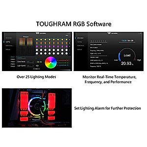 Thermaltake TOUGHRAM RGB DDR4 3600MHz 16GB (8GB x 2) 16.8 Million Color RGB Alexa/Razer Chroma/5V Motherboard Syncable RGB Memory R009D408GX2-3600C18B