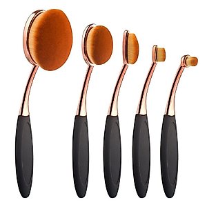 Yoseng Oval Foundation Brush 5 Pcs Toothbrush makeup brushes Fast Flawless Application Liquid Cream Powder Foundation