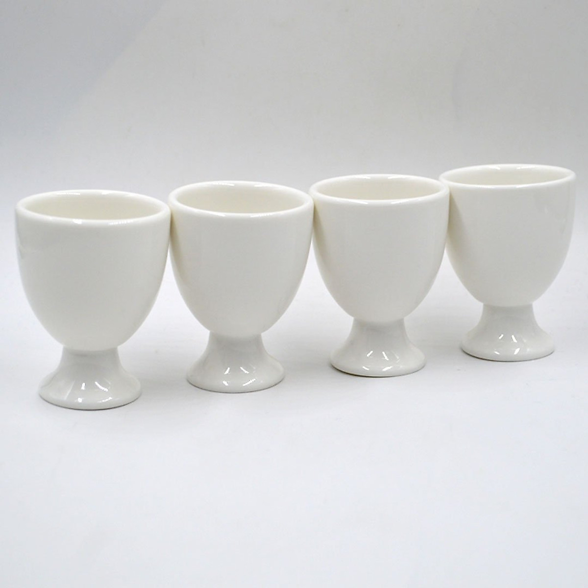 Goclothod Egg Cups, Set of 4 White Porcelain Egg Cup Serving Boiled Egg Holders