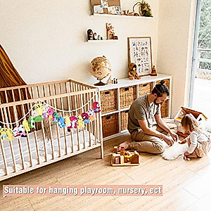 Stuffed Animals Storage Chain Organizers, LONCHDAN 80" Cotton Hanging Storage Chain with 20 Metal Clips Stuffed Animal Display Holder Chain for Wall or Corner Nursery Play Room