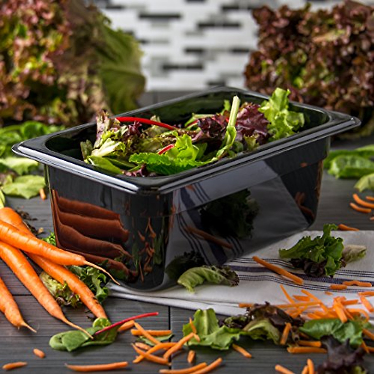 CFS 3068103 StorPlus Fourth Size Food Pan, Polycarbonate, 4" Deep, Black, Model Number: 3068103-E