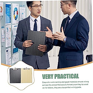 Tofficu Correction Fluid 2pcs Folder Board Pencil Conference Writing Board Paper File Organizer Document Organizer Clipboard Clip Boards Exam Paper Clips A4 Wood Grain Wooden Bottom Plate