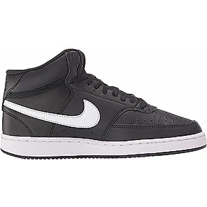 Nike Women's Court Vision Mid Sneaker, Black/White, 8 Regular US