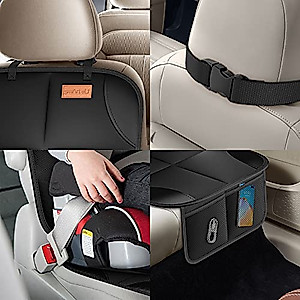 SMART ELF Car Seat Protector, 2Pack Seat Protector Protect Child Seats with Thickest Padding and Non-Slip Backing Mesh Pockets for Baby and Pet…