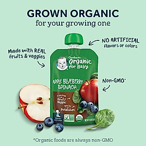 Gerber Organic Banana, Blueberry and Blackberry Oatmeal Baby Food, 3.5 Oz