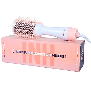 INH Insert Name Here Blowout Brush | Round Straightening Brush, Fast Drying Blow Dryer Brush with 3 Temperature Settings, Ceramic Titanium Professional Blowout Hot Tool