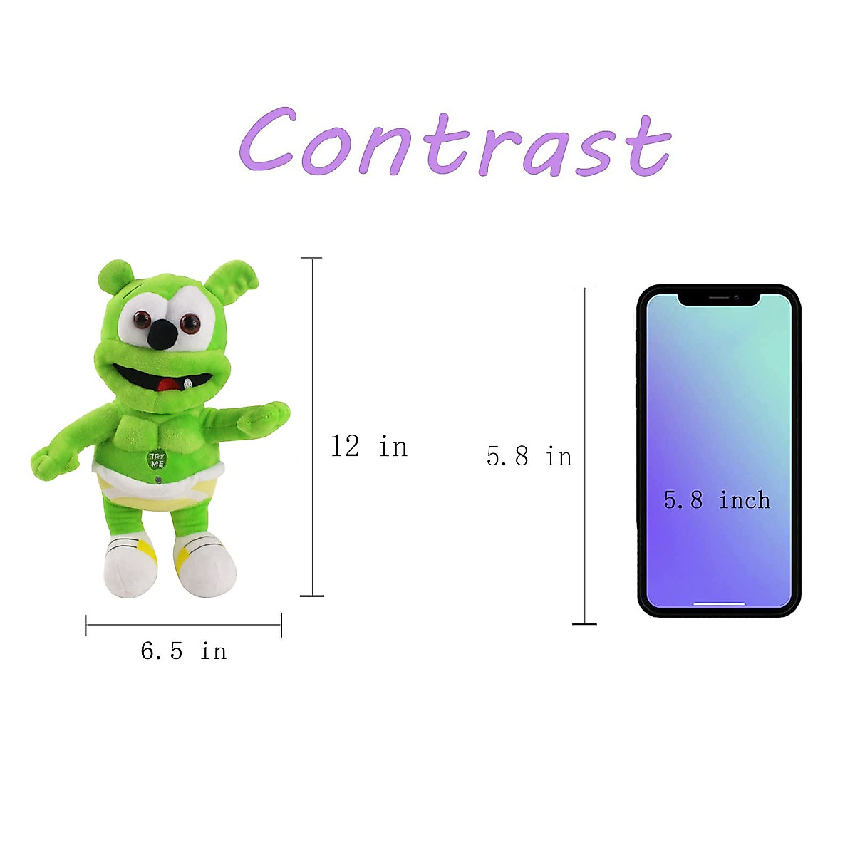 TUMPETY Gummy Bear Plush Green Singing Bear Toy Christmas Celebration Props Accompanying Toys Before Going to Bed (A5-JZ0167)