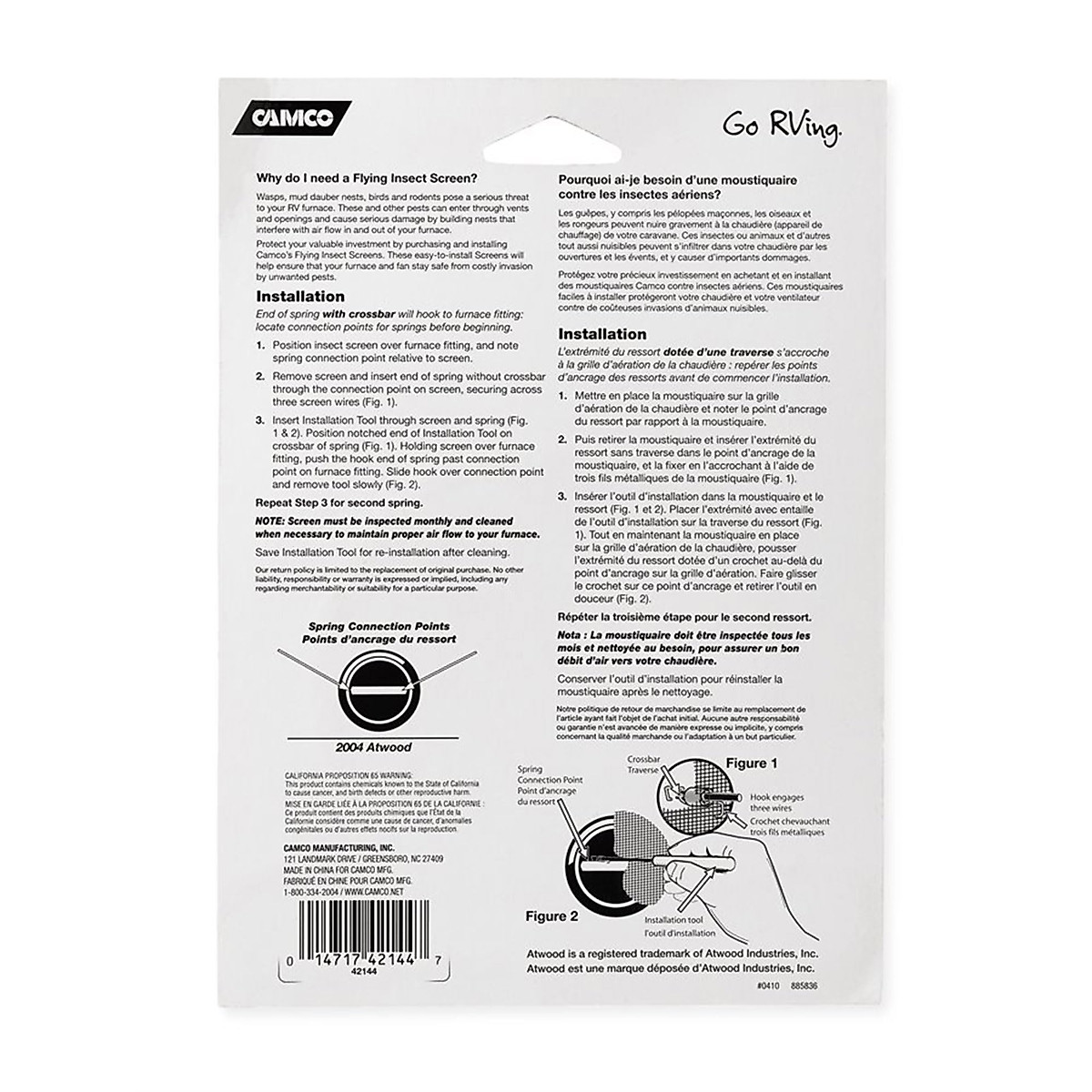 Camco 42144 Flying Insect Screen - FUR 500,3.6" Diameter X 1.3