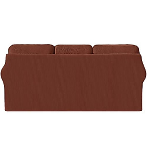 subrtex 7 Pieces Sofa Covers,Multifunctional Sofa Slipcovers with Separate Cushion Covers and Seperate Backrest Covers Furniture 3 Seaters Protector(Large,Brick)