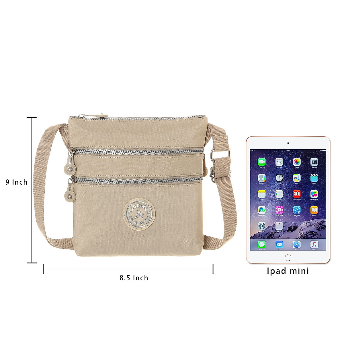 AOCINA Crossbody Purses for Women Lightweight Small Travel Bag Shoulder Purses and Handbags with Multi Zipper Pockets (Colorful Leaves3)