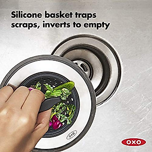 OXO Good Grips 2-in-1 Sink Strainer Stopper, Black