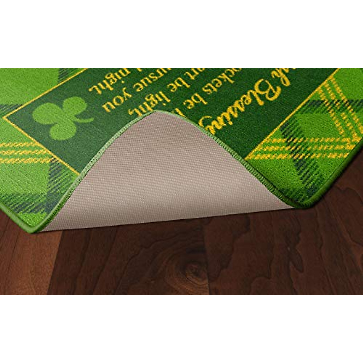 Brumlow MILLS Irish Blessing St. Patricks's Day Lucky Shamrock Washable Festive Print Indoor/Outdoor Rug for Living or Bedroom Carpet, Dining Area, Kitchen or Front Door Mat, 20" x 34"