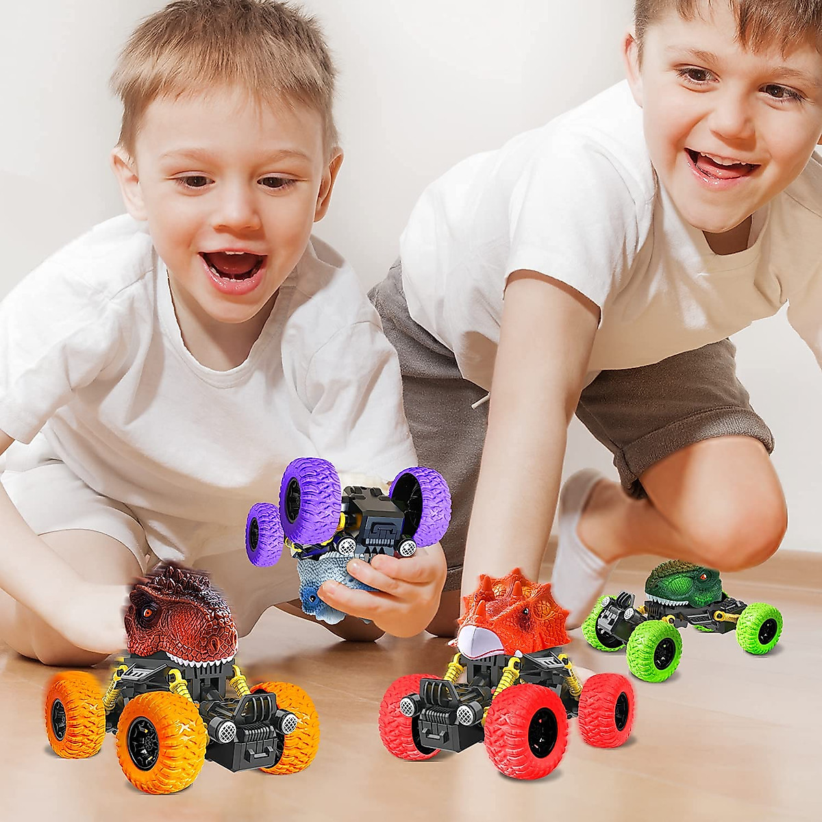 FFTROC Dinosaur Toys for Kids 3-5 Pull Back Cars - Toys for 3 4 5 Year Old Boys Toys Gifts for 3 4 5 Year Old Boy Toys Age 3 4 5 Kids Toys for Boys Birthday Gifts