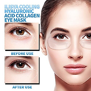 ROUSE Under Eye Collagen Patches Hyaluronic Acid Cooling Eye Mask Anti-Wrinkle Eye Gel Treatment Masks Eye Bags Puffiness Fine Lines Removal Eye Care-20 Pairs