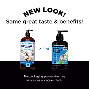 PetHonesty Omega-3 Fish Oil for Dogs - Skin & Coat Health Supplement - EPA + DHA Fatty Acids, May Reduce Normal Shedding & Sensitive Skin - Supports Immunity, Hip Joint, Brain & Heart Health - (32oz)