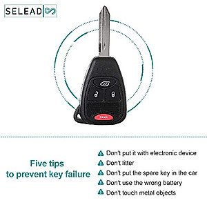 SELEAD Flip Key Fob 4 Buttons Keyless Entry Remote fit for 2005-2016 for Jeep for Chrysler for Dodge Antitheft Keyless Entry Systems HYQ1512Y 2pcs US Stock