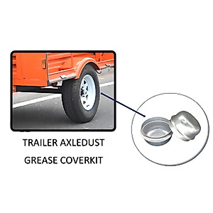 Zhiqinge Trailer 1.98" Grease Cover Dust Caps for 2 k 3.5 k 3,500 lb Axle Hub(2 PK)