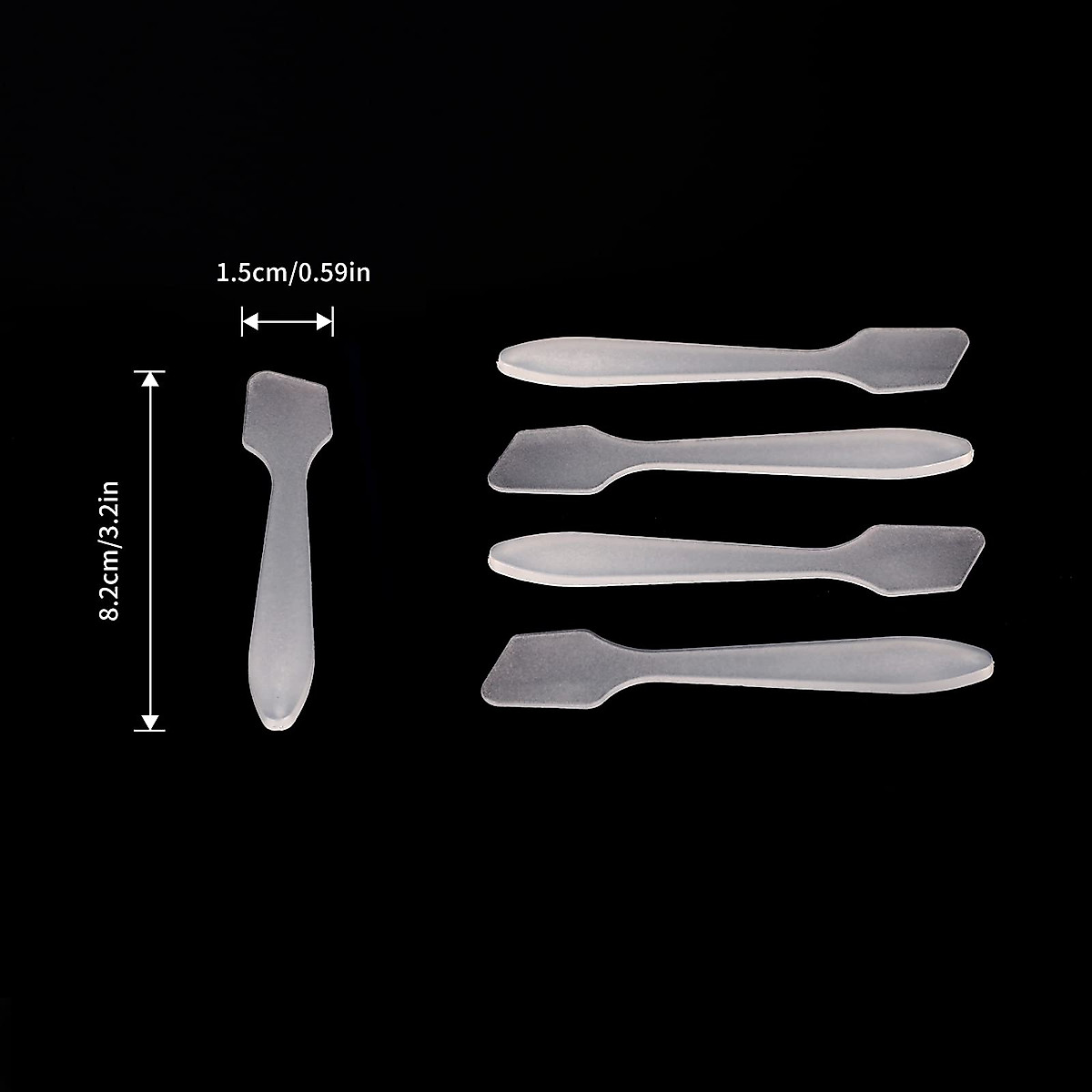 G2PLUS 100 PCS Disposable Makeup Frosted Tip Spatula, 3.2'' x 0.6'' Makeup spatula, Cosmetic Spatula for Mixing and Sampling, Facial Stick Applying the Mask, Clay mask, Peel Pask, Serum Polypropylene
