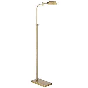 Possini Euro Design Keegan Traditional Swing Arm Pharmacy Floor Lamp 54 1/4" Tall Warm Gold Adjustable Metal Shade Decor for Living Room Reading House Bedroom Home Office House