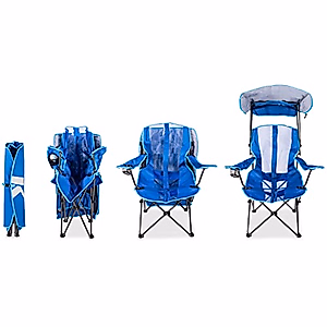 Kelsyus Original Foldable Canopy Chair for Camping, Tailgates, and Outdoor Events, Grey/Light Blue