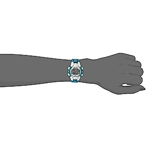 Marathon by Timex Unisex T5K817 Digital Mid-Size Light Blue/Silver-Tone Resin Strap Watch