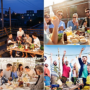 IPStank Solar String Lights Remote Control, 100FT Dimmable Outdoor String Lights, 32 Shatterproof Solar Patio Lights, Ambience On Your Garden Backyard