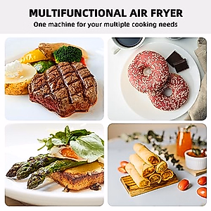 Digital Touchscreen 6 in 1 Air fryer Oven, 1600W 5.8Quart Capacity can Air Fry, Roast, Reheat with Visible Window, Nonstick Basket and Crisper Plate.Oil Less Electric Cooker, Perfect for Busy Families