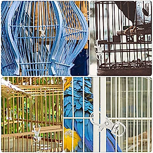 Ipetboom Puppy Cage Birds Cage Metal Hook Clip 40Pcs Trigger Snap Hooks Anti- Escape Pet Bird Cage Door Buckle Lock Claw Trigger Open Birds Cage Accessories Multitool Key