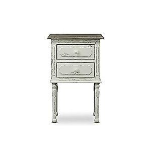 Baxton Studio Anjou Traditional French Accent Nightstand, Medium, White