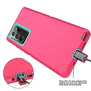 MXX Galaxy Note 20 Ultra Heavy Duty Case - 3 Layer Shockproof Protection (Pink/Light Blue)
