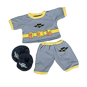 Batboy PJ's W/Slippers Teddy Bear Clothes Outfit Fits Most 14" - 18" Build-A-Bear, Vermont Teddy and Make Your Own Stuffed Animals