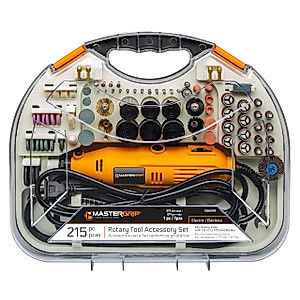 Mastergrip 1.1-Amp Variable Speed Steady-Grip Rotary Tool with 215-Piece Accessory Kit, Electronic Speed Adjust, and Carrying Case - 790461ECE