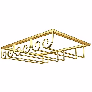 Metal Wine Glass Holder, Wine Glass Holder, Wine Glass Holder Wine Rack Kitchen Decoration(Color : Gold, Size : 30 * 22.5Cm)