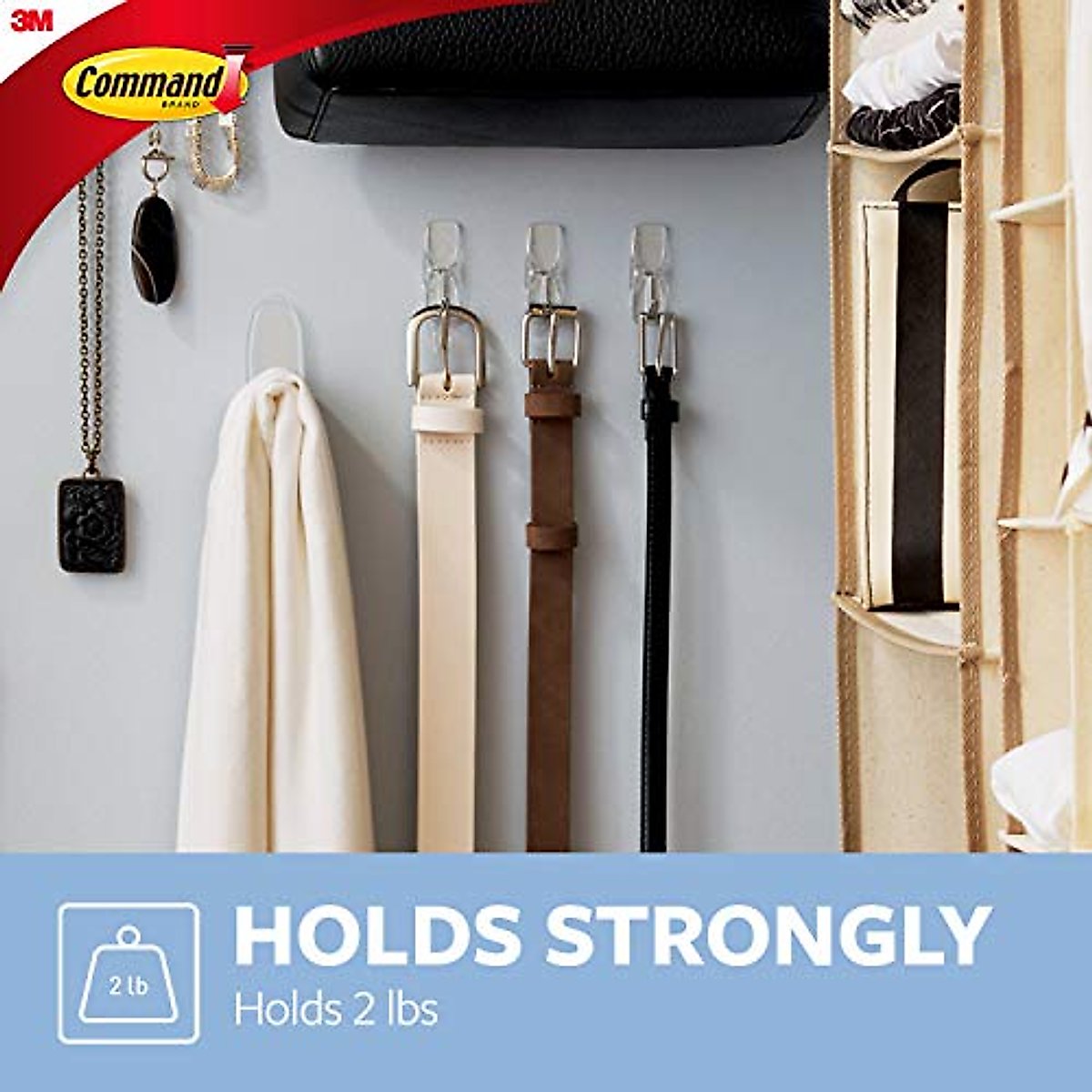 Command, Medium, Clear, Wire Toggle, 2-Hooks (17065CLR-ES), 2 Count