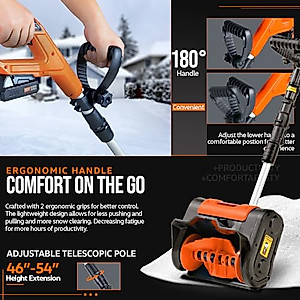 SuperHandy Snow Thrower/Power Shovel, Cordless Rechargeable DC 20V, Handheld, Lightweight | 10" in. Width 5" in. Depth, 25' ft Throwing Distance, 300 lbs per Min