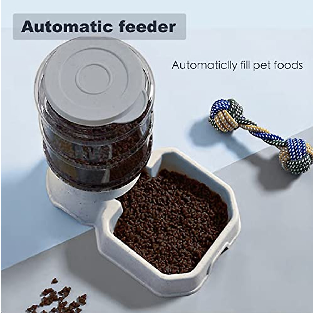 Nabipaw Pet Cat and Dog Automatic Feeder and Water Dispenser 3.8 L with Travel Supply Feeder and Water Dispenser for Dogs Cats Pets Animal (Gray)