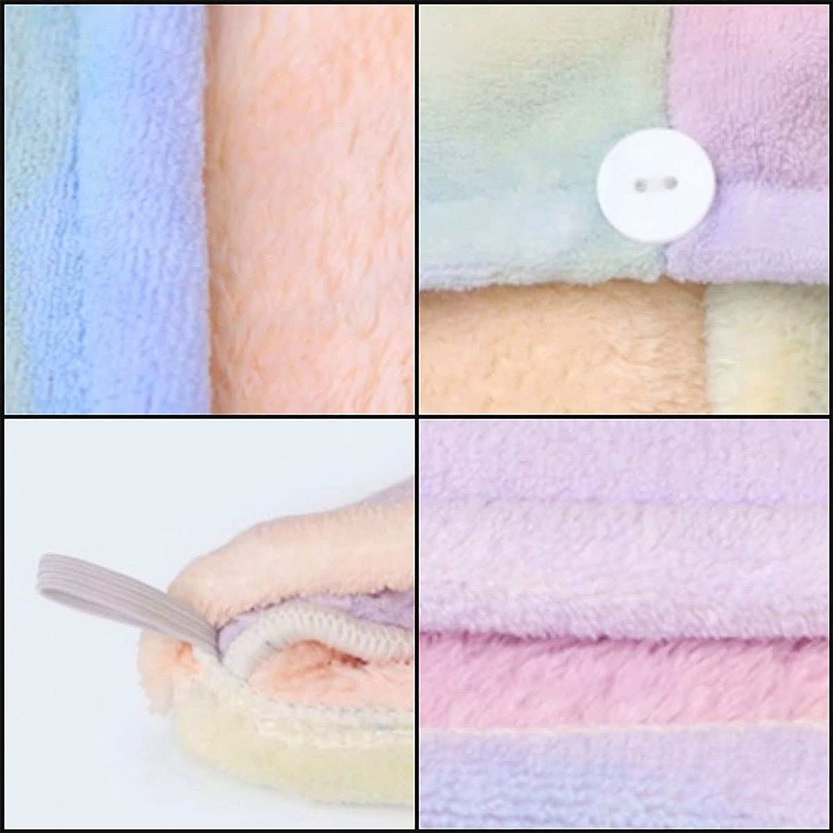 TOPDANCHUANG Microfiber Hair Towel Wrap Head Towels Wrap for Women Rainbow Quick Dry Super Absorbent Twist Turban Drying Hair Caps Super Absorbent Fast Dry Bath Head Wrap for Women