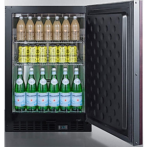 Summit Appliance SCR610BLSDIF Built-in Undercounter Commercial All-Refrigerator with Stainless Steel Interior, Auto Defrost, Panel-Ready Door, Digital Controls, Lock and Black Cabinet