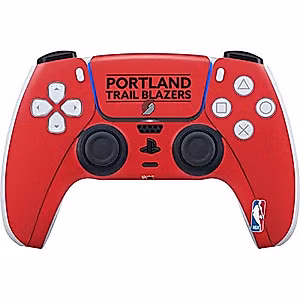 Skinit Gaming Decal Skin Compatible with PS5 and Compatible with PS5 Digital Edition DualSense Controller - Officially Licensed NBA Portland Trail Blazers Standard - Red Design
