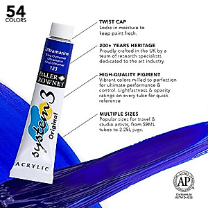 Daler Rowney System3 10-Tube Acrylic Paint Set for Adults - Acrylic Painting Supplies for Artists and Students - Acrylic Paints for Murals Canvas and More - Art Paints for Any Skill Set